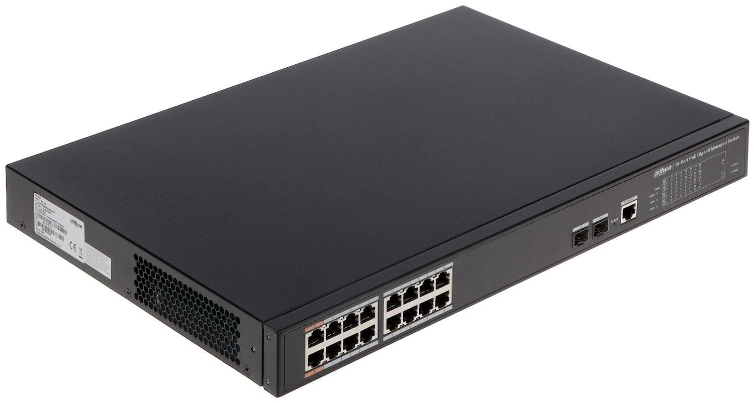 Tesladelta - Switch PoE 16 Puertos POE (2 puertos Gigabit) 190W total ...