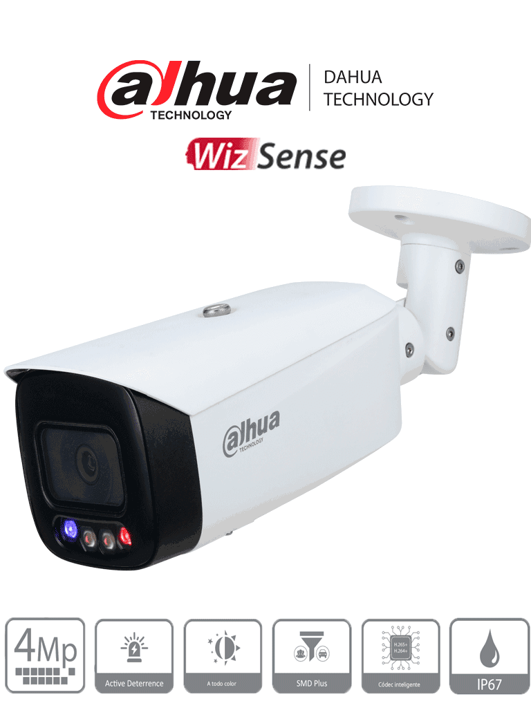 Tesladelta - DH-IPC-HFW3449T1-AS-PV-0280B-S4 Cámara IP 4MP Tioc Bullet ...